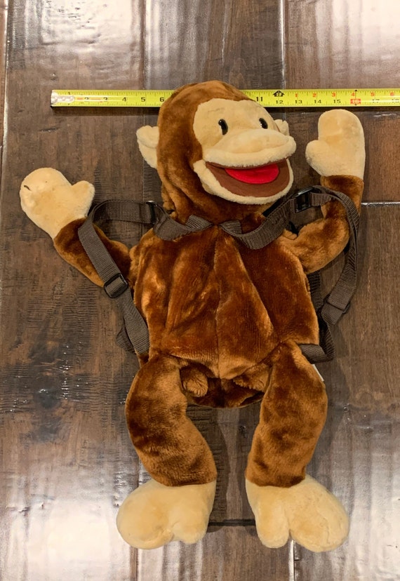 Vintage Curious George Puppet Backpack - Gem
