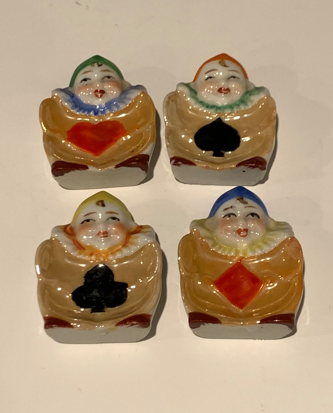 Clown Spades, Diamond, Clubs, and Heart Gum Holders Japan Made Spoon ...