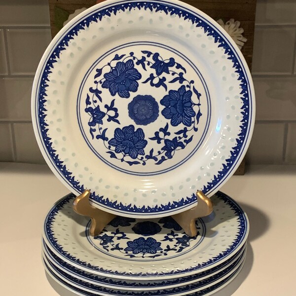 Cobalt Blue Vintage Dinner Plates - Etsy