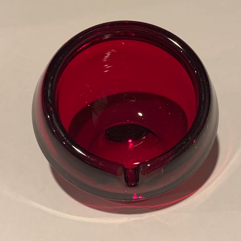 Red Glass Ashtray - Etsy