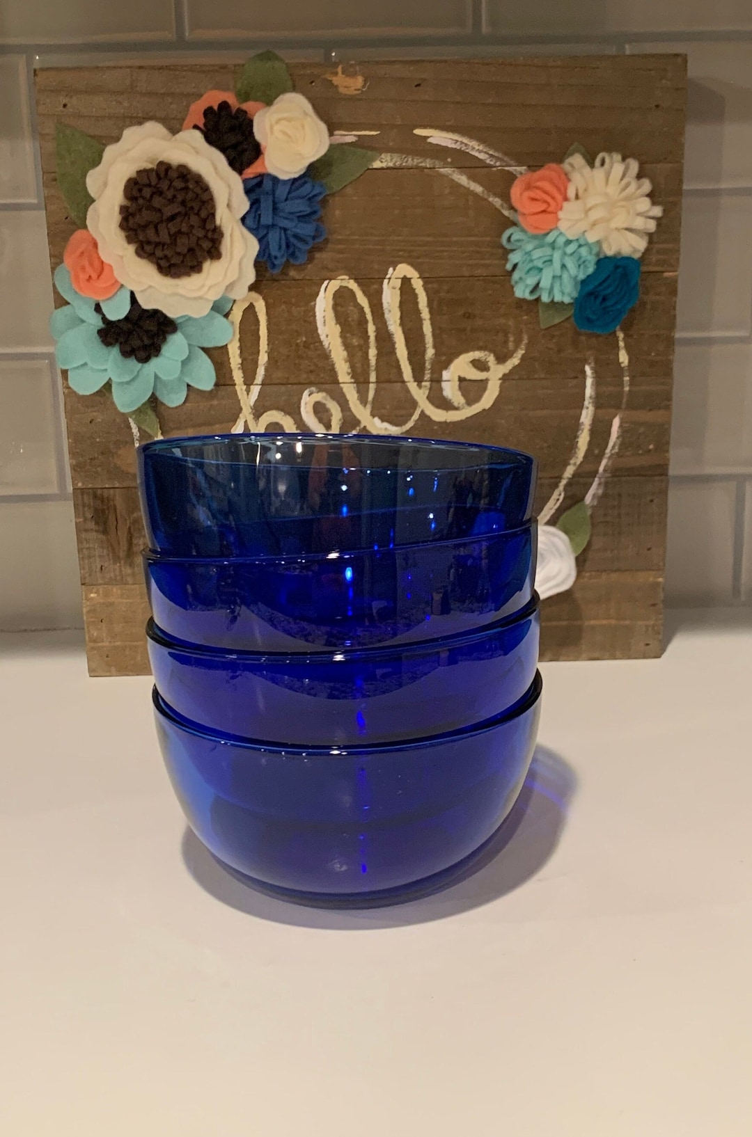 Cobalt Blue Glass Bowls Cobalt Kitchen Blue Glass Table Decor Cobalt ...