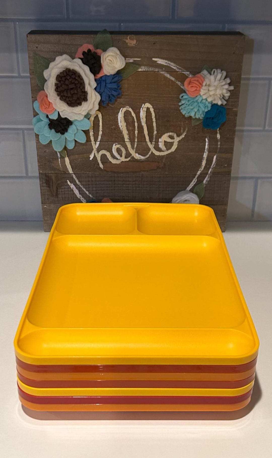 Vintage Harvest Tupperware Lunch Trays - 7 Piece Set - Picnic Camping ...