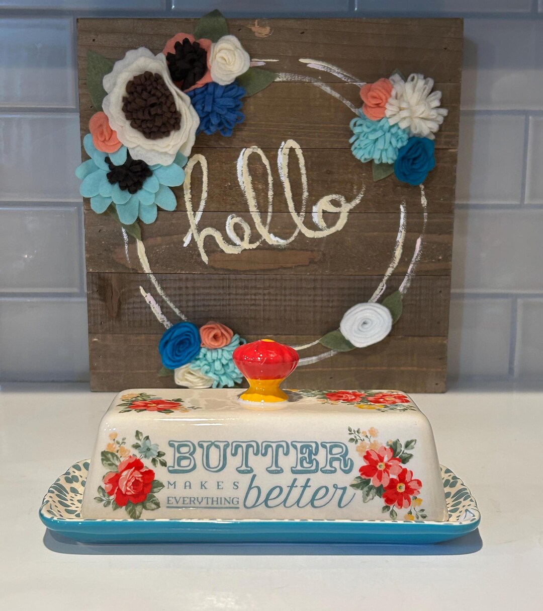 Pioneer Woman Butter Dish: Colorful Kitchen Decor - Etsy