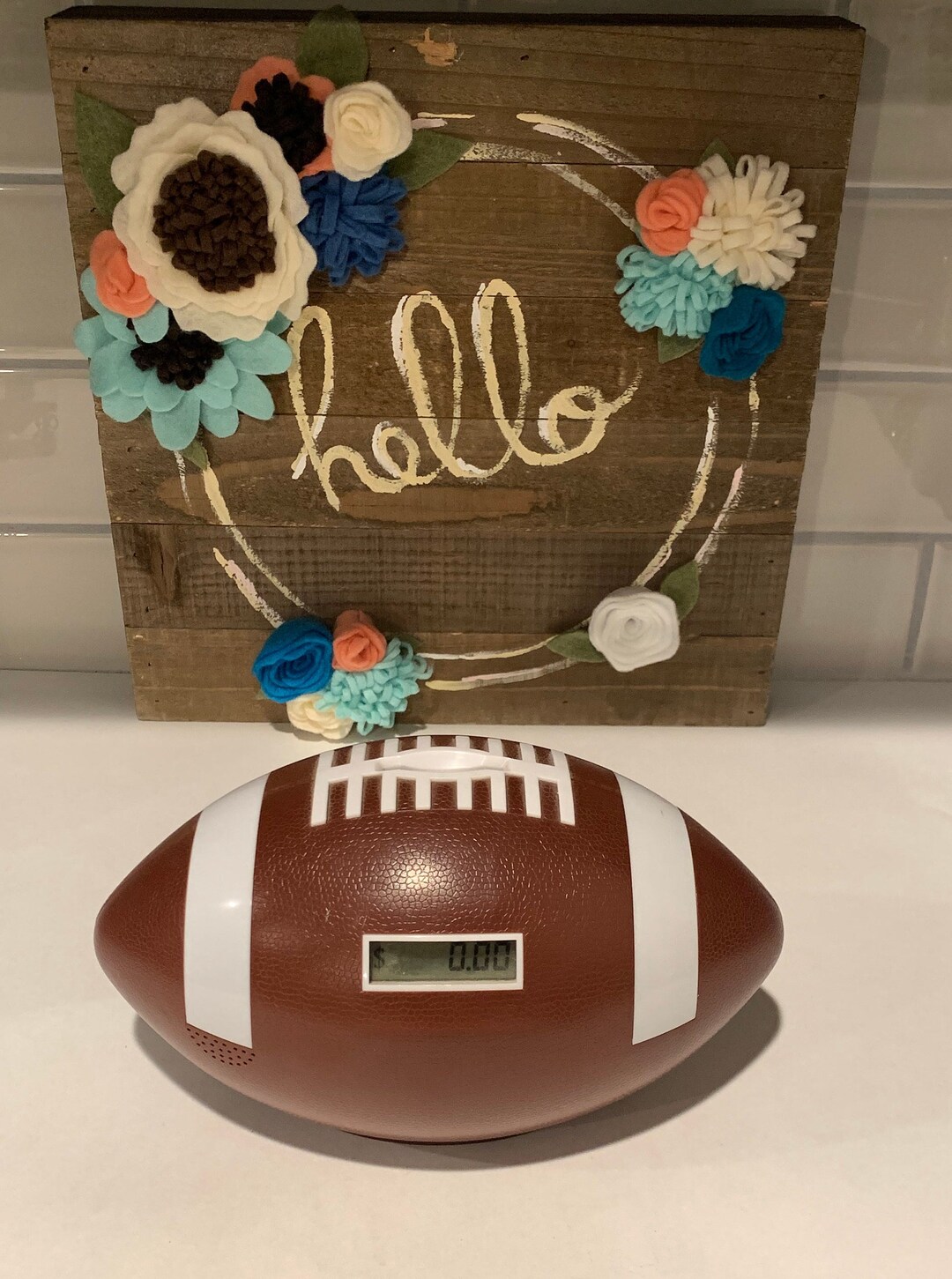 Football Coin Bank Digital Football Penny Bank Footballbedroom Decor ...