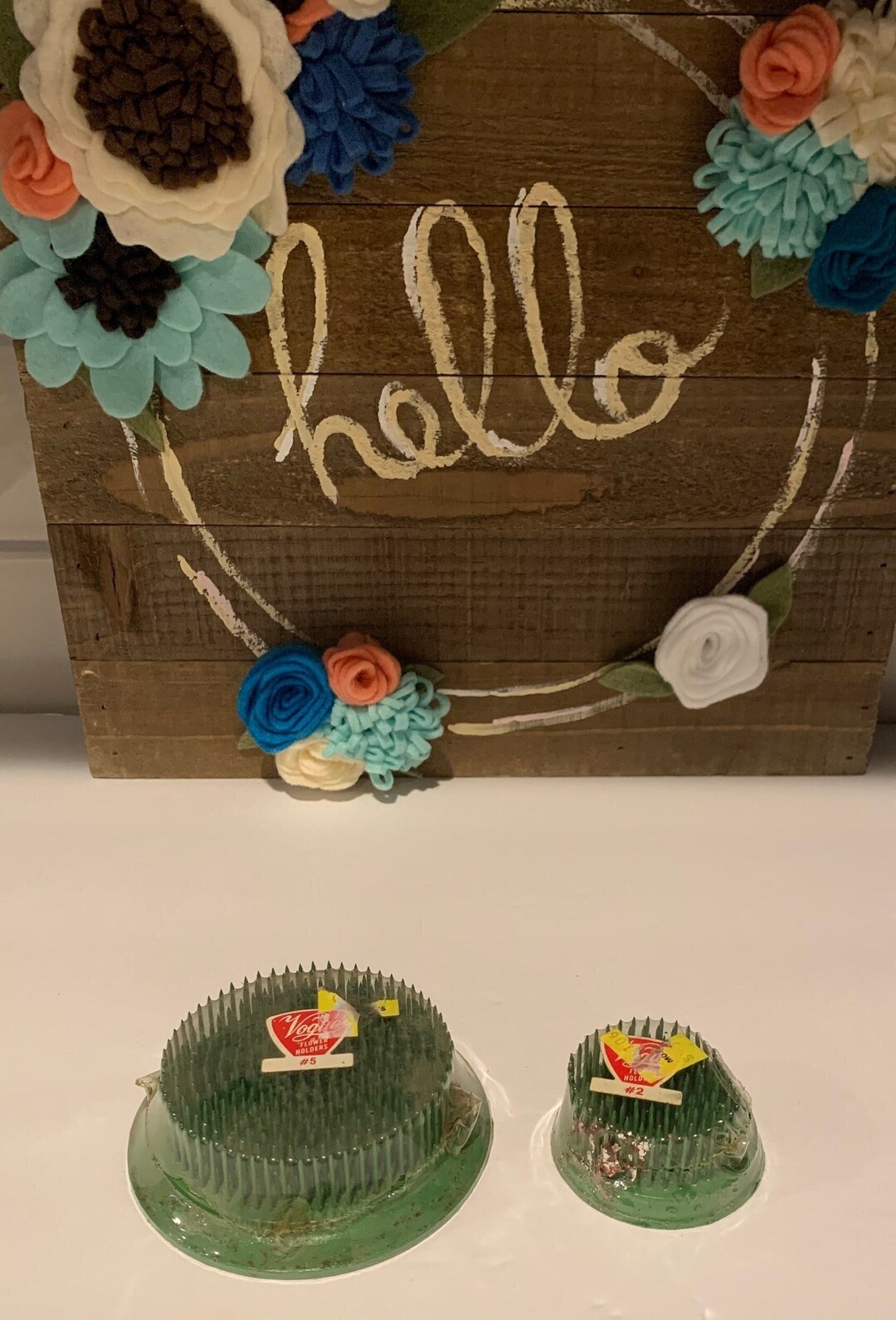 Vintage Vogue Green Metal Flower Frog - Etsy