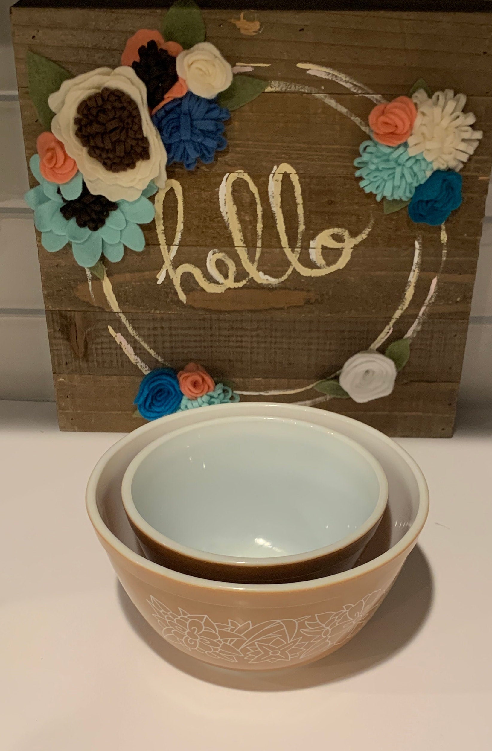 Woodland Brown Pyrex Mixing Bowls Pyrex 401 & 402 Pyrex | Etsy