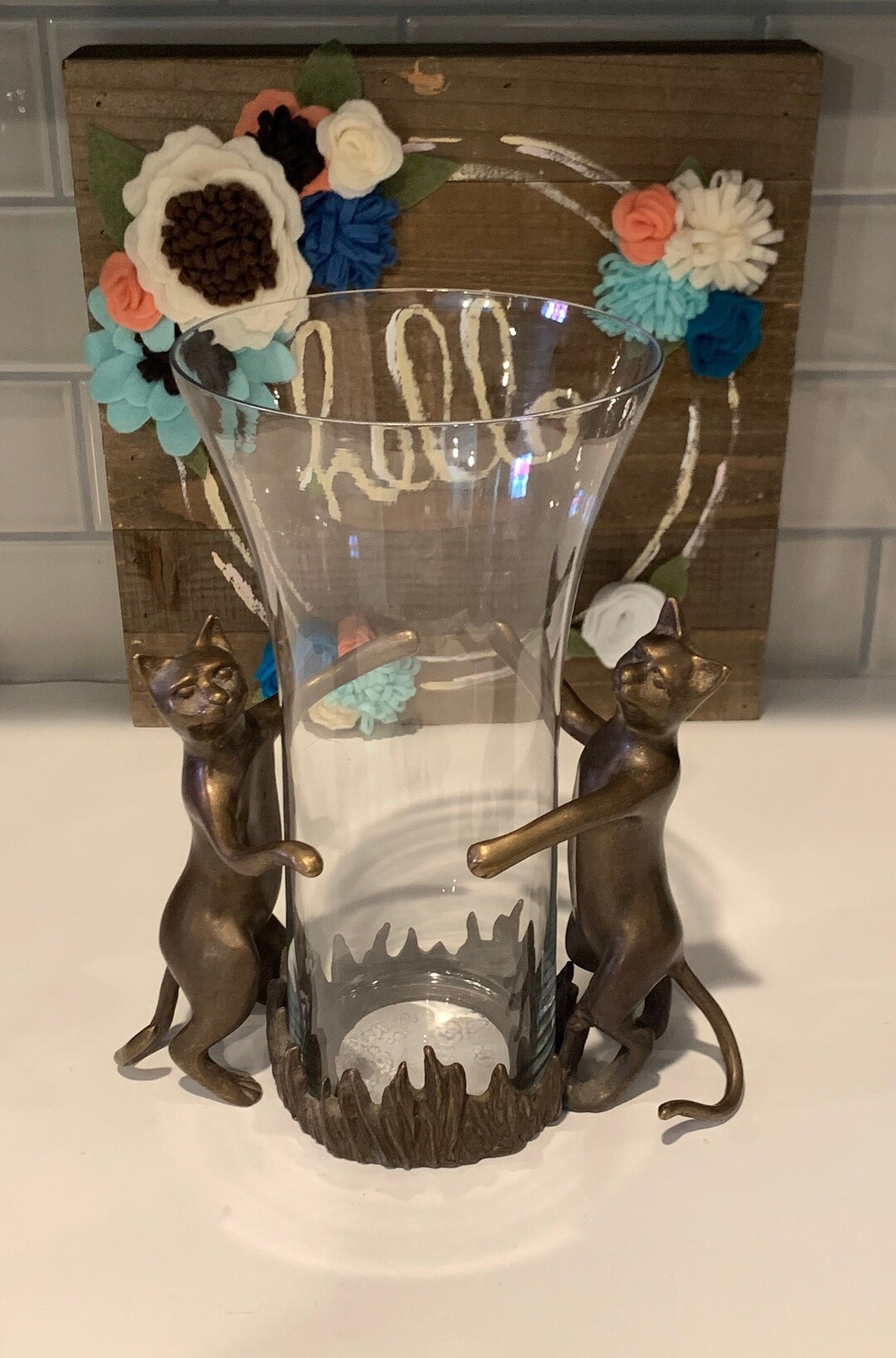 SPI Bronze Cats Vase Holder | San Francisco Decor - Etsy