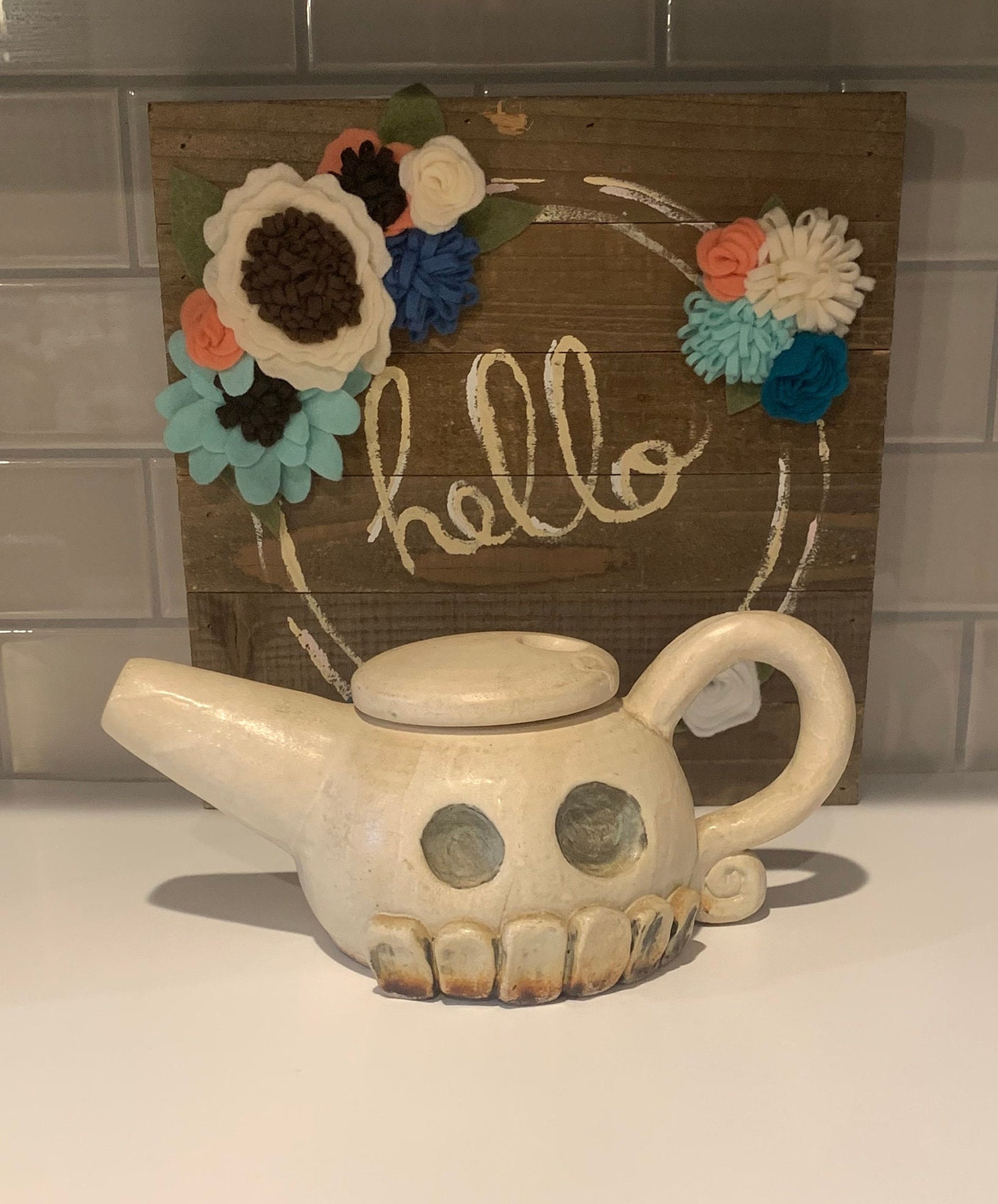 Skeleton Face Pottery Teapot by Skeletal Dropkick - Etsy