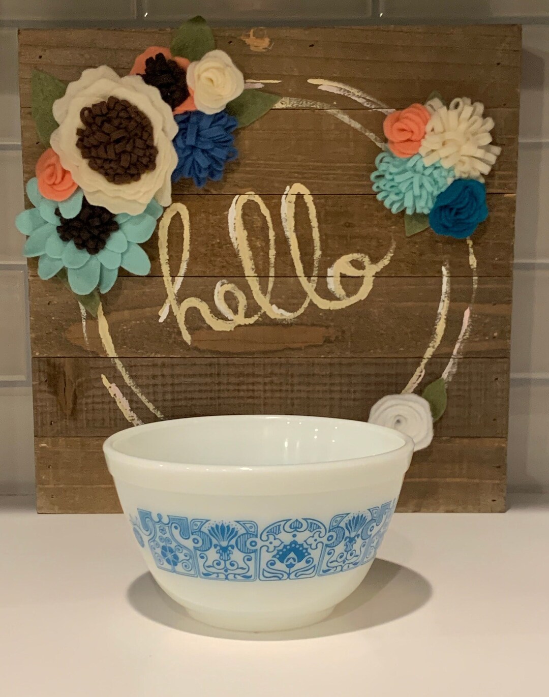 Vintage Pyrex Horizon Blue Moon Landing Apollo Mixing Bowl | Pyrex Blue ...