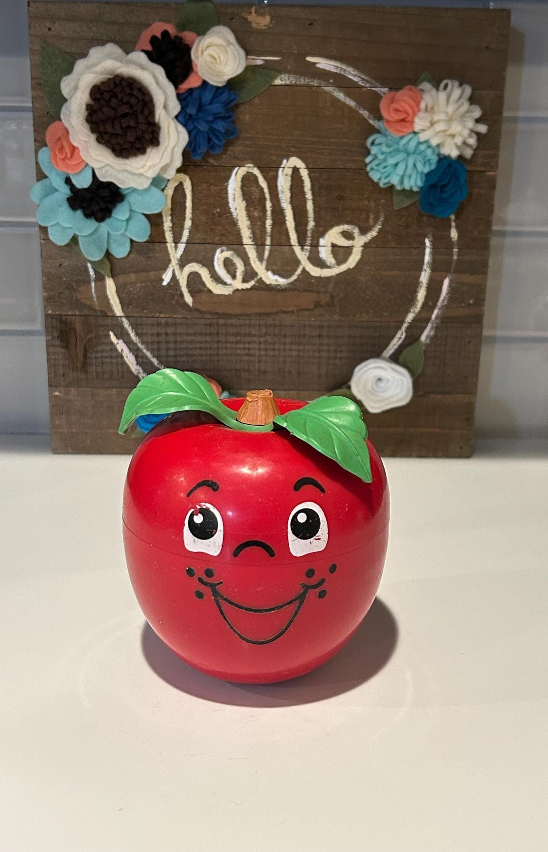 Vintage 1972 Fisher Price Happy Apple Rattle | Retro Toy - Etsy