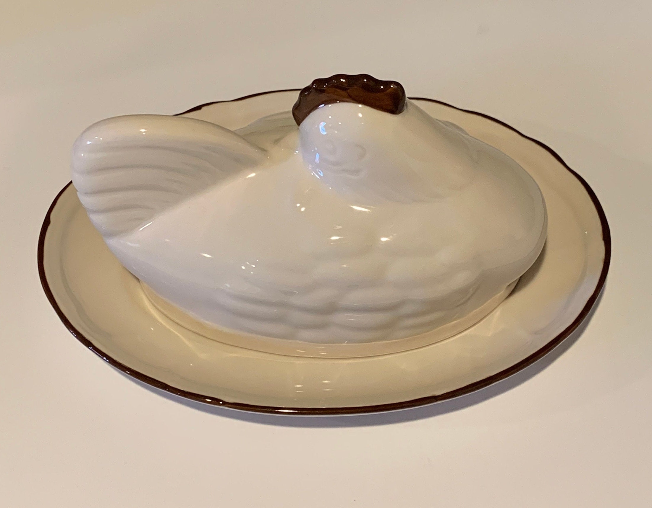 Nesting Hen Butter Dish Hen Kitchen Decor Farm House | Etsy