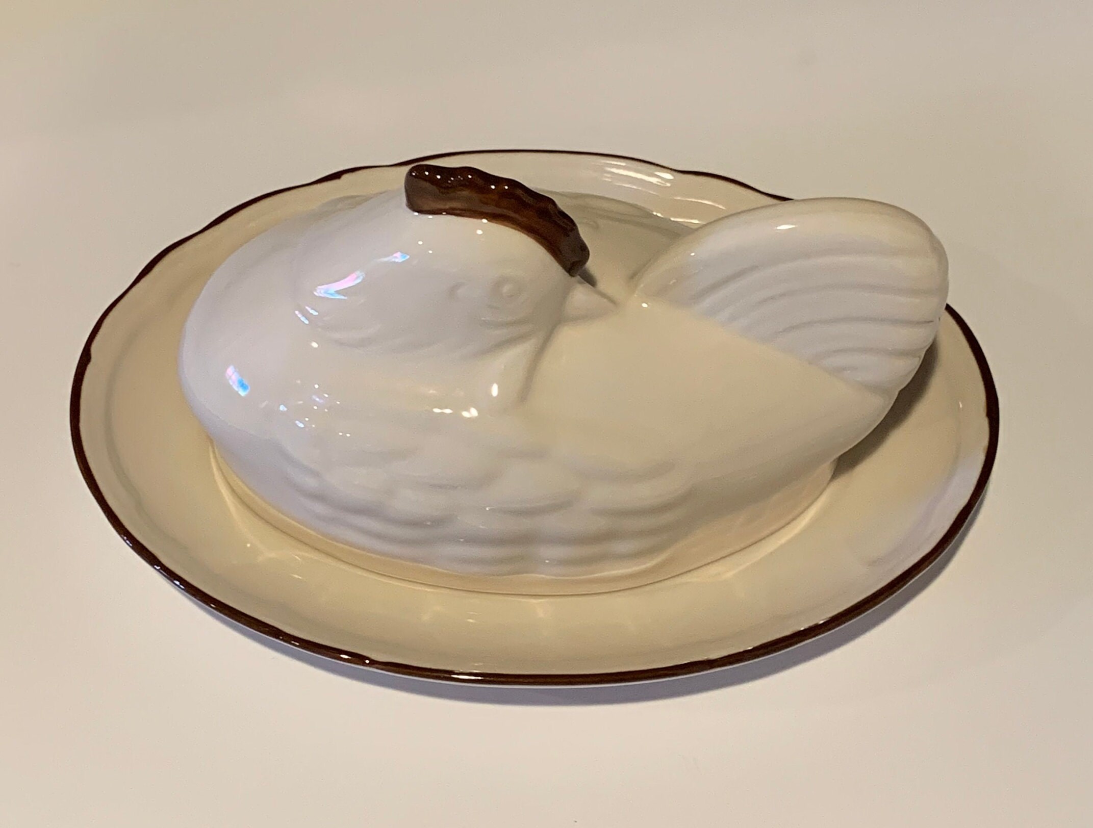 Nesting Hen Butter Dish Hen Kitchen Decor Farm House | Etsy