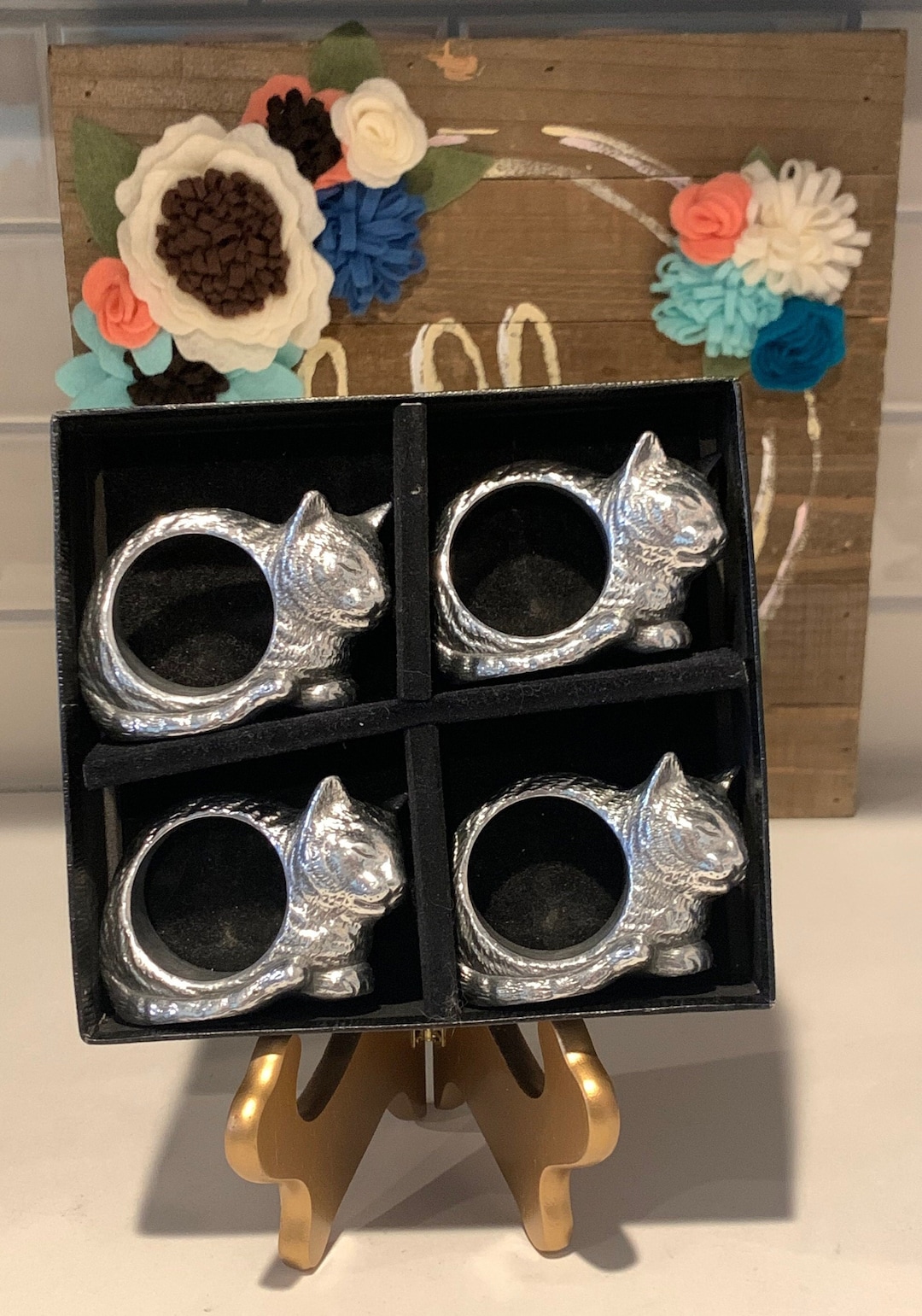 Vintage Cat Napkin Rings | Cat Table Decor | Cat Gifts | Cat Lover - Etsy