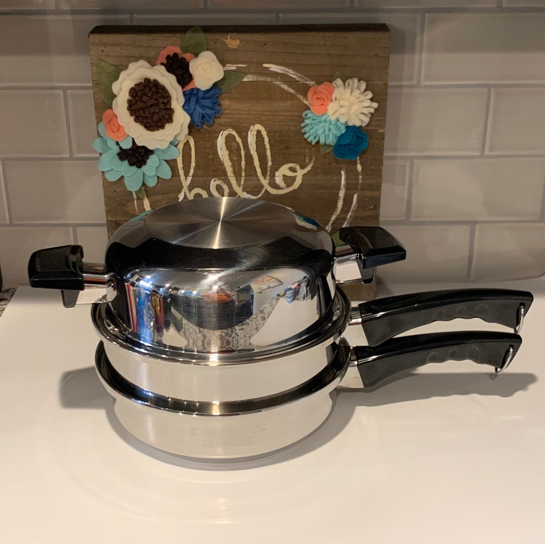 Vintage Kitchen Craft 1.5 Qt Saucepan, Steamer Insert, Domed Lid | USA ...