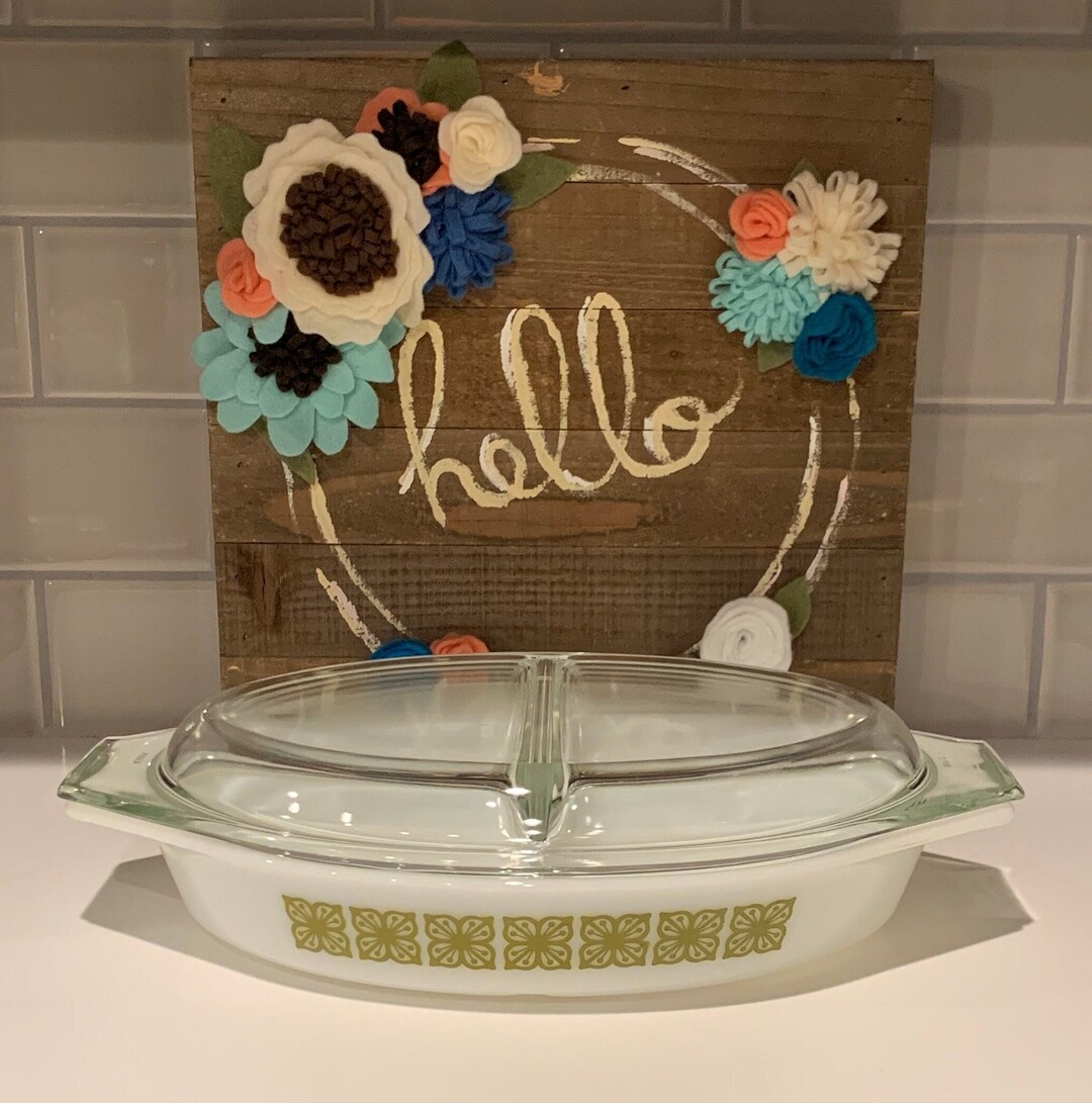 Verde Pyrex Divided Dish | Pyrex Cookware | Collectable Verde Pyrex ...