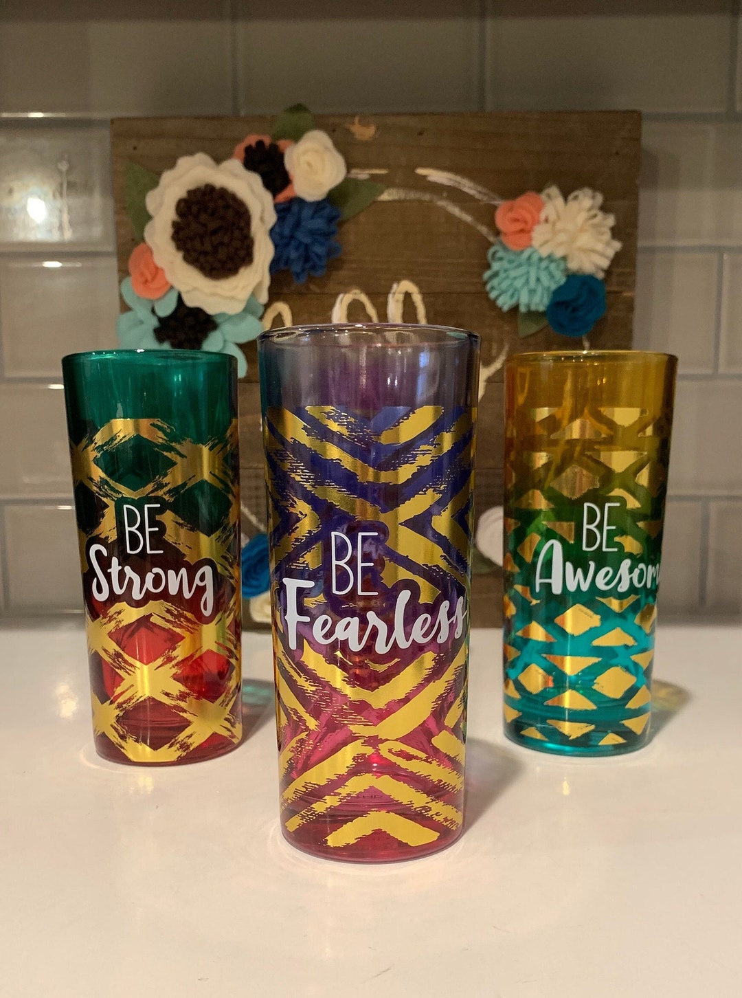 Fun Encouraging Drinkware | Colorful Drinkware | Barware | Glass ...