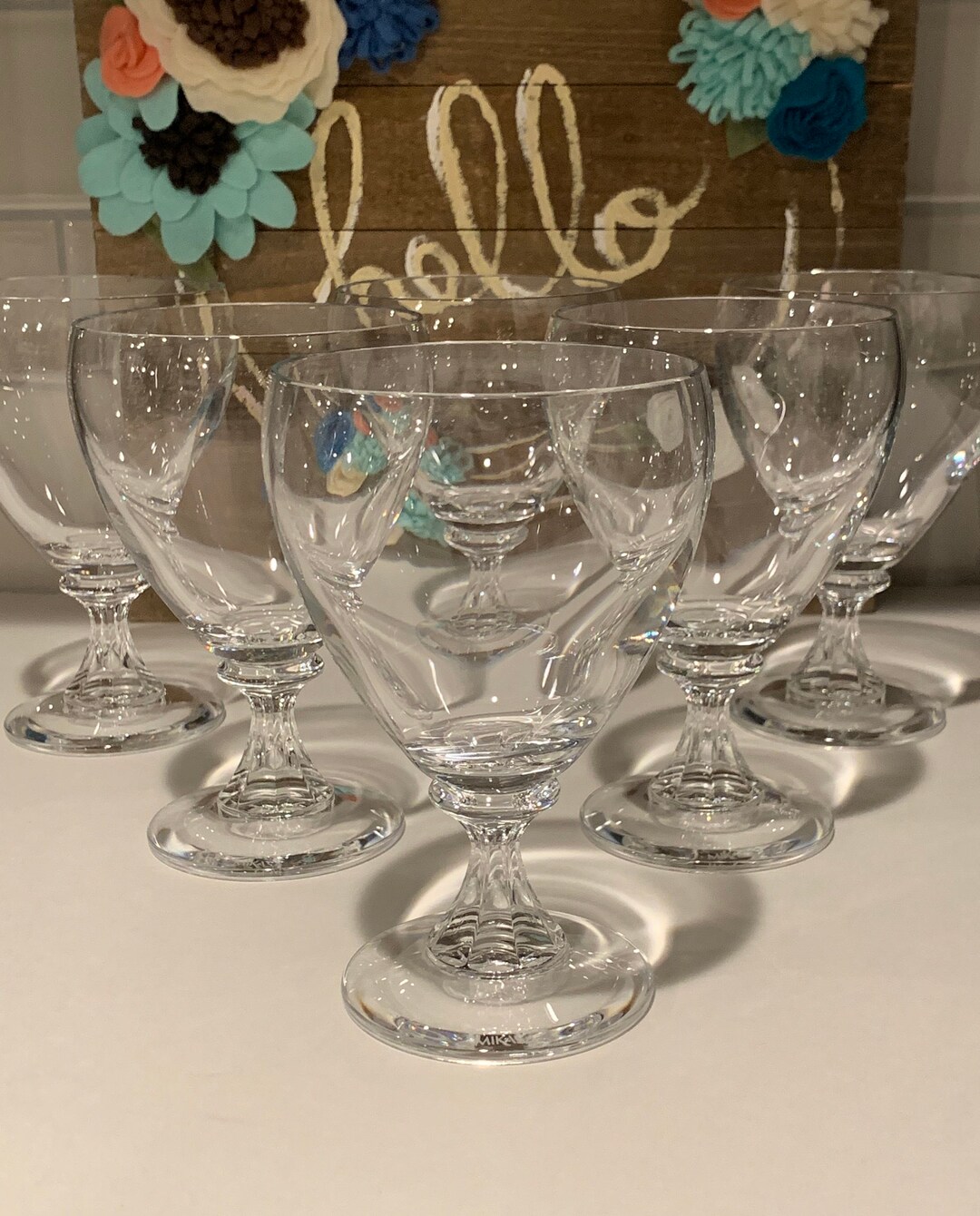 Vintage Mikasa Clear Glass Water Goblets Mikasa Goblets Mikasa Clear ...