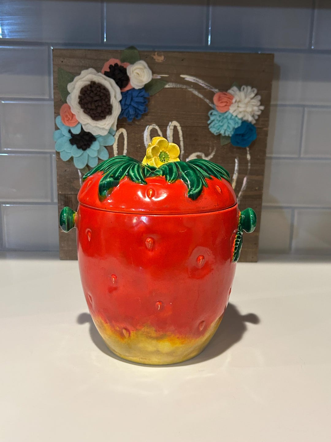 Rare Strawberry Cookie Jar | Strawberry Kitchen - Etsy
