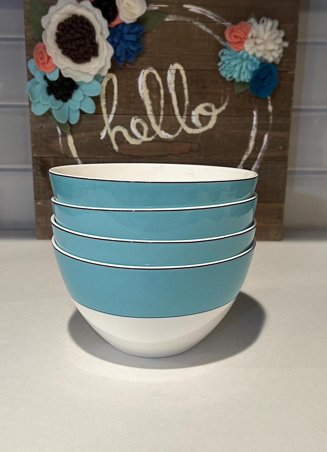 Lenox Kate Spade Rutherford Circle Turquoise Cereal Soup Bowls | Lenox ...