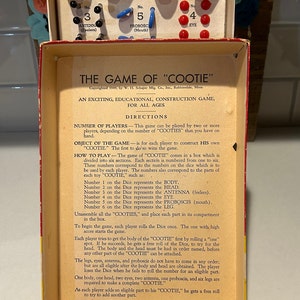 The Game of Cootie by William H. Schaper Vintage Family Board Games ...