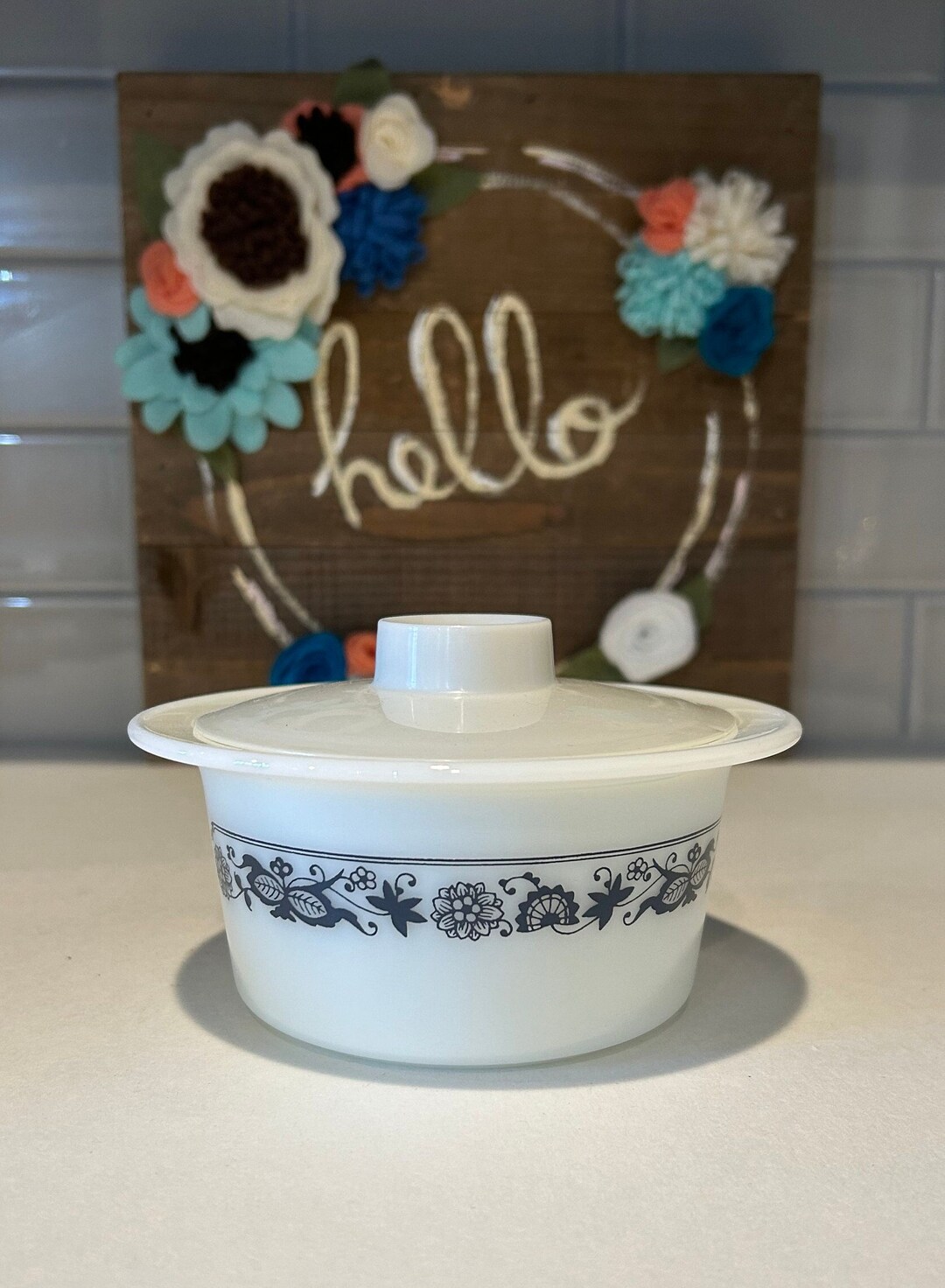 Pyrex Old Town Blue Margarine Dish With Lid Collectable Pyrex Butter ...