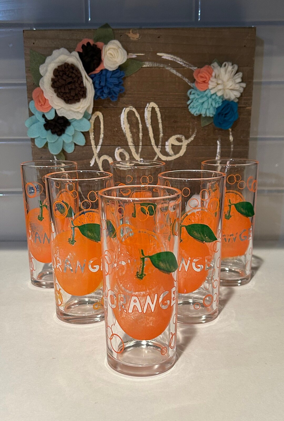 Vintage Orange Alpine Glass Tumblers | Fun Orange Glassware | Orange ...