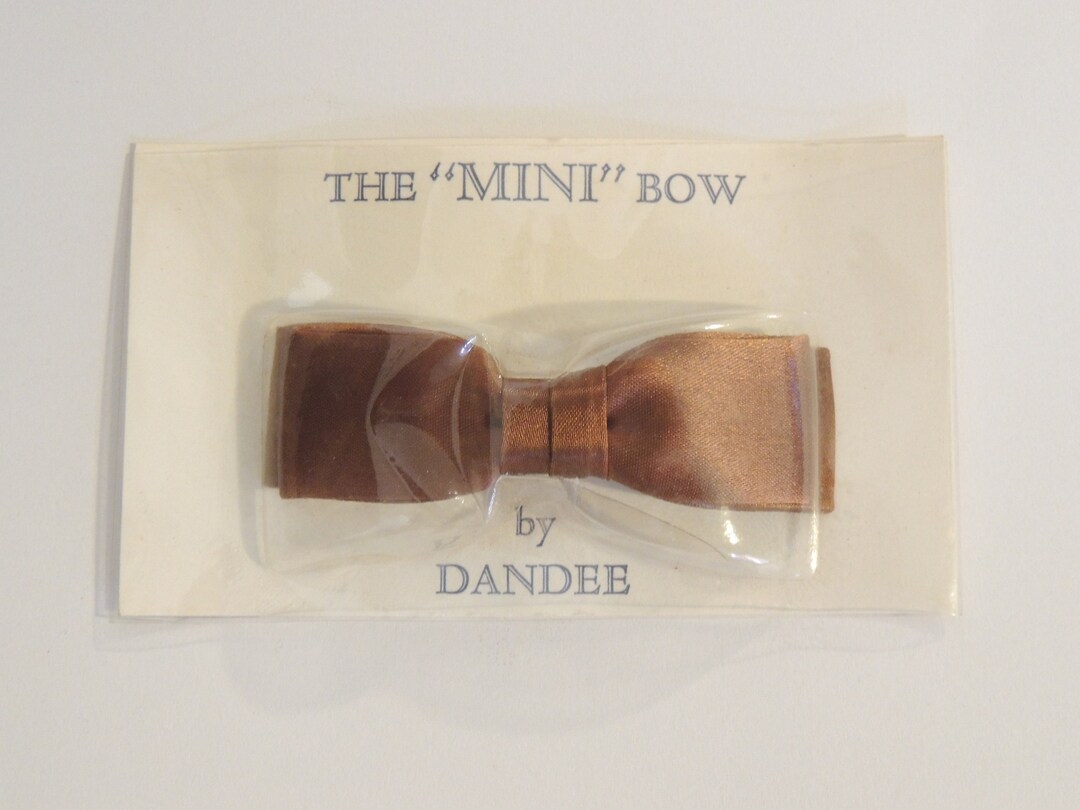 Vintage 'mini' Bow Tie by Dandee, Brown Sateen, Clip-on, 1970s - Etsy