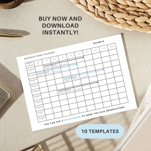 Reservation Log Book - Etsy