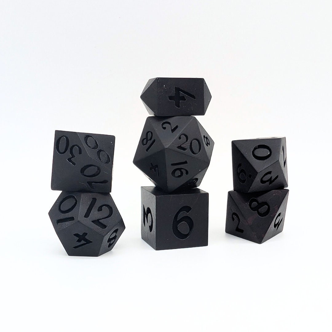 Gothica OG 7-piece Faux-stone Handmade Dice Set, Artisan Jesmonite Dice - Etsy