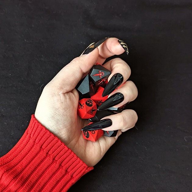 Vampire the Masquerade Dice Set, Hunger Dice : Handmade Faux-stone ...