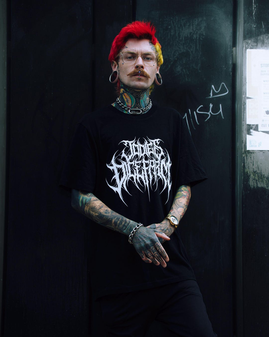 Jodie's Dice Farm Metal Logo Gender Neutral T-shirt | Blegh | Gothic ...