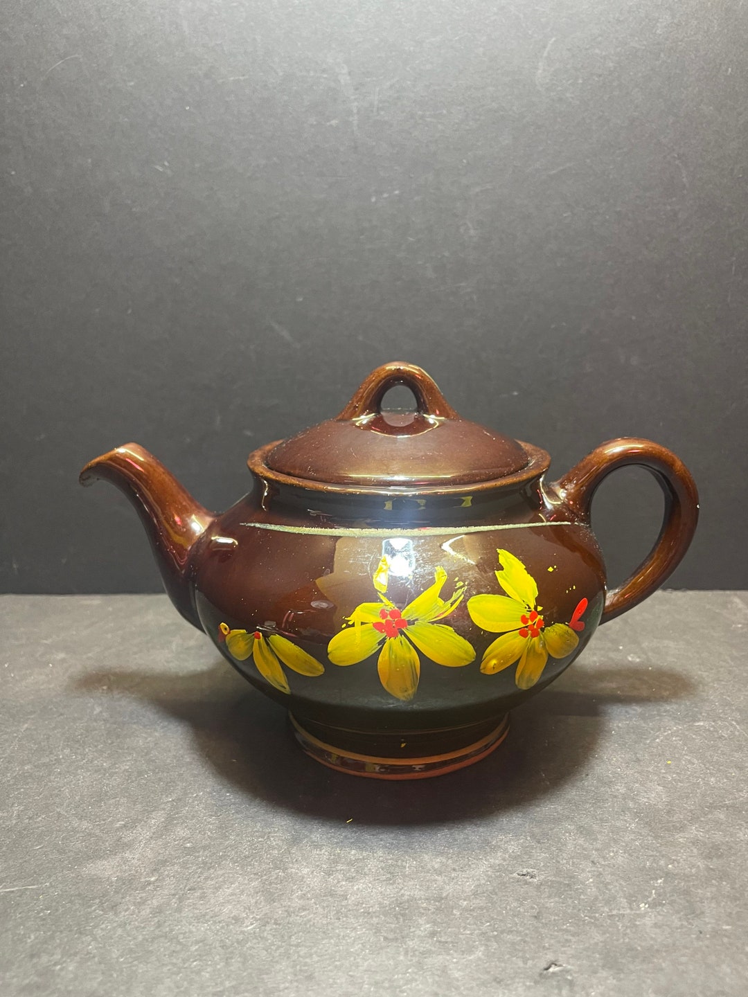 Vintage Royal Canadian Art Pottery Hand Painted Floral Teapot - Etsy