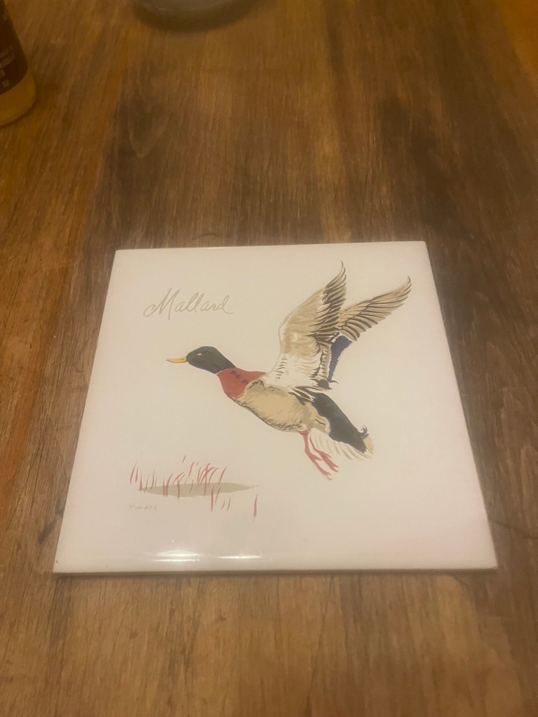 Vintage Mallard Duck Screen Craft 330 Tile Trivet Wall Decor 6 X 6 Cork ...