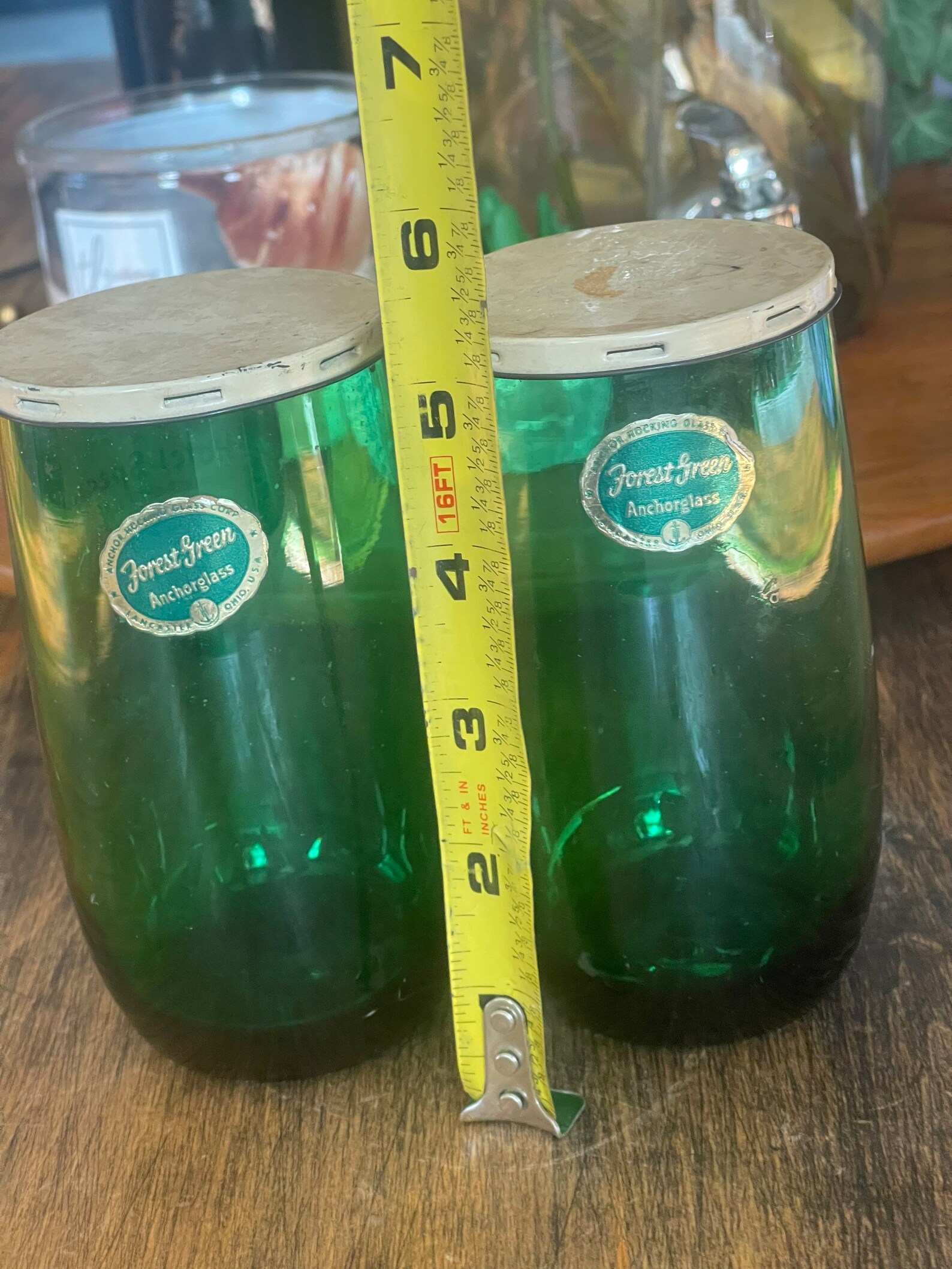 Vintage Anchor Hocking Forest Set of 2 Green Roly Poly Round - Etsy