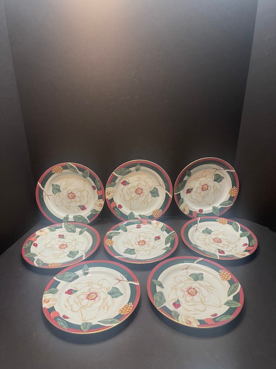 Tienshan Fine China Magnolia Pattern Set of 4 Dinner Plates 10.5 ...