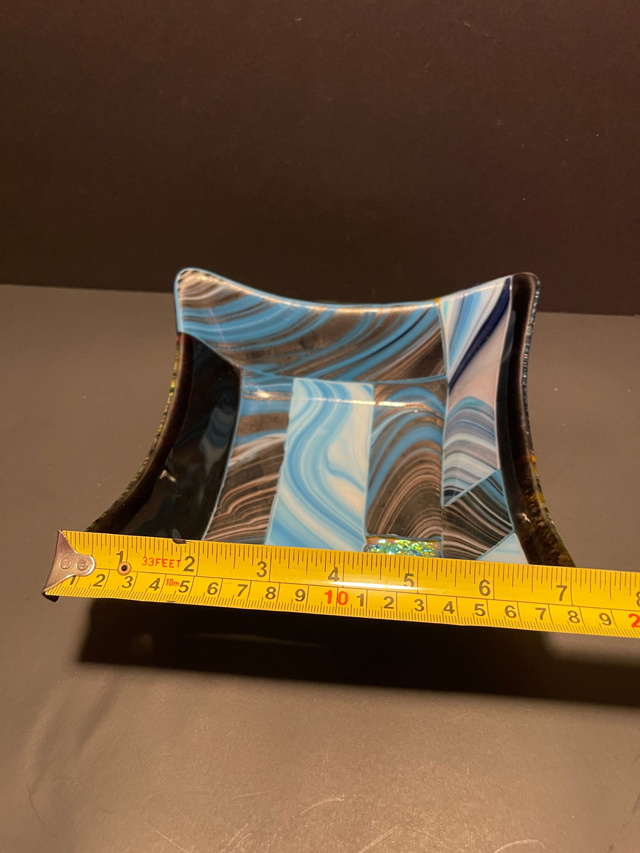 Vintage Funky Handmade Bowl Painted and Stained Glass Mosaic Baskets ...