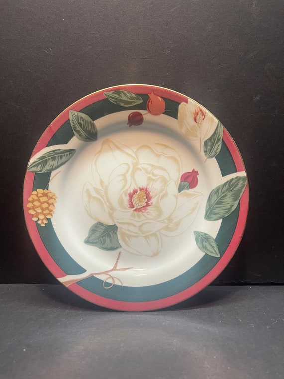 Tienshan Fine China Magnolia Pattern Set of 4 Dinner Plates 10.5 ...