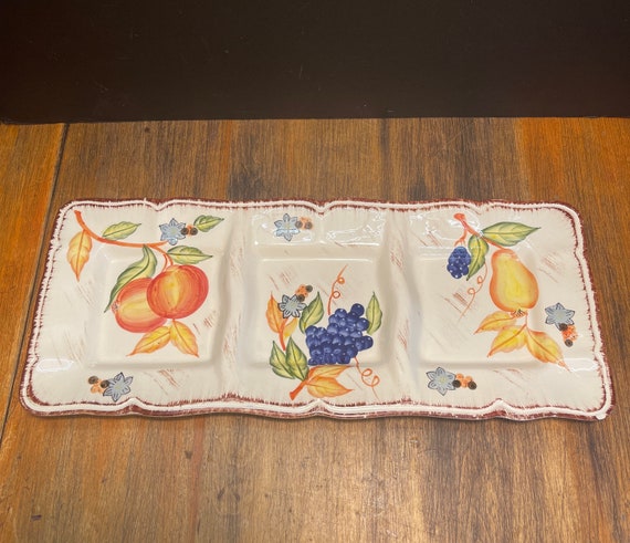 WCL China Ceramic Pottery White Scroll Fruit Design 3 | Etsy