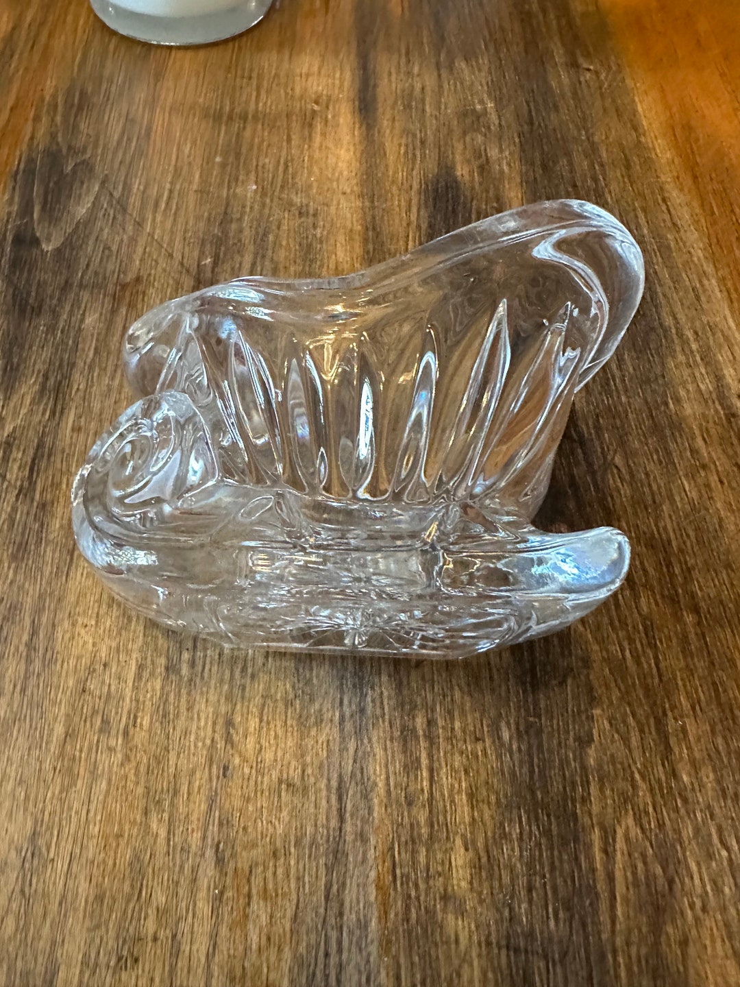 Vintage St. GEORGE CRYSTAL made is USA Christmas Sleigh Candy Dish - Etsy