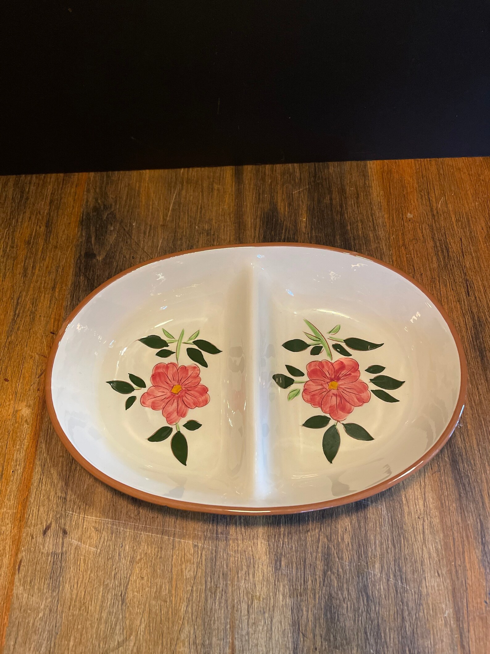 Vintage Stangl Pottery Wild Rose Pattern Divided Dish - Etsy