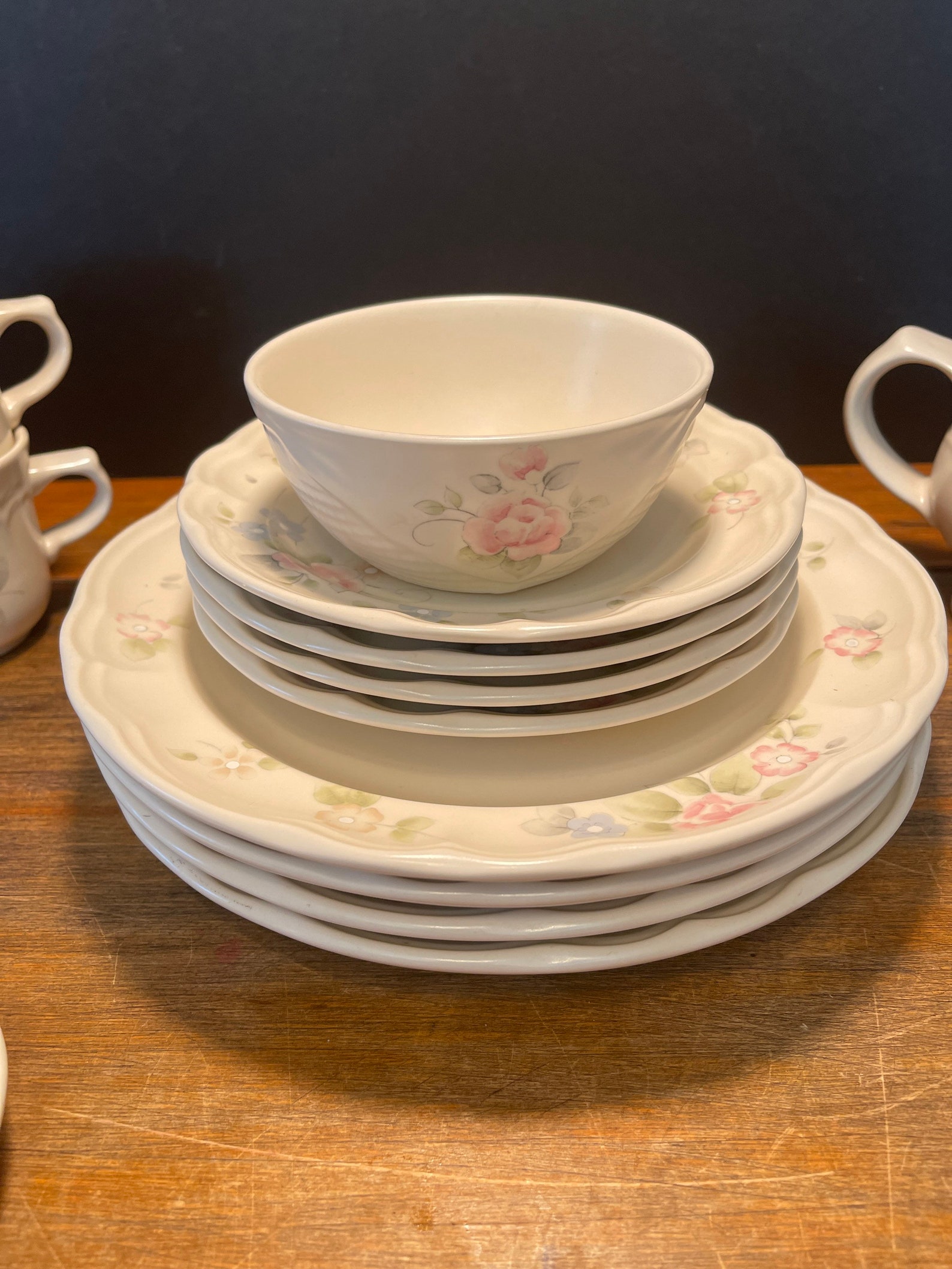 Pfaltzgraff Tea Rose 13 Piece Dinnerware Set Service for 4 No - Etsy