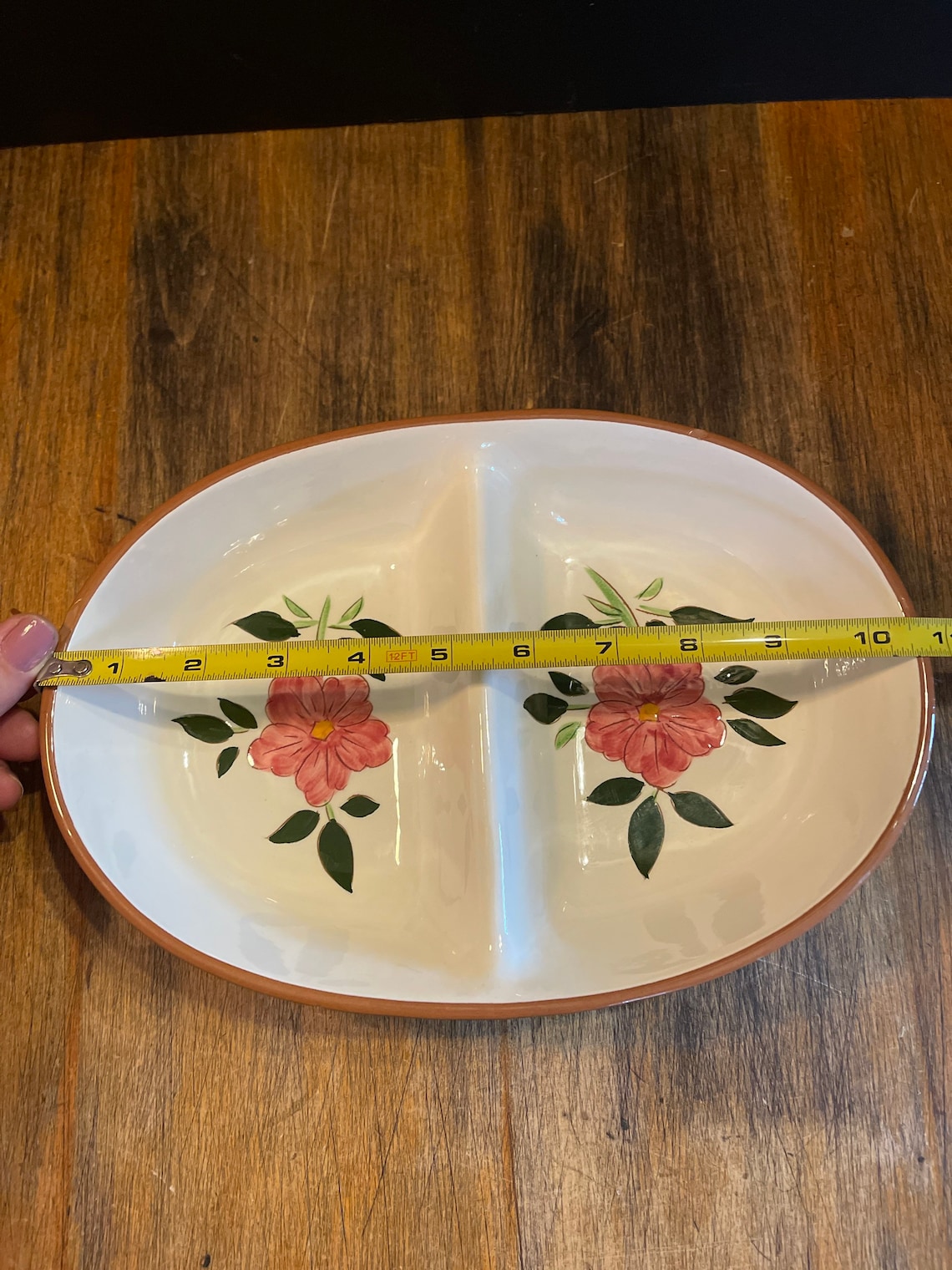 Vintage Stangl Pottery Wild Rose Pattern Divided Dish - Etsy