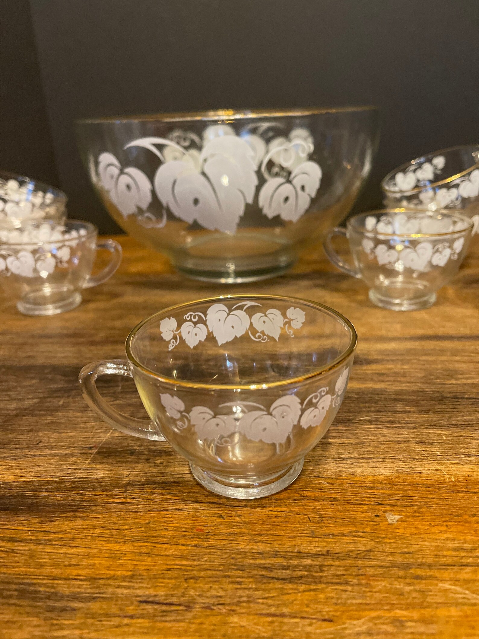 Vintage Anchor Hocking Punch Bowl 13 Pieces - Etsy