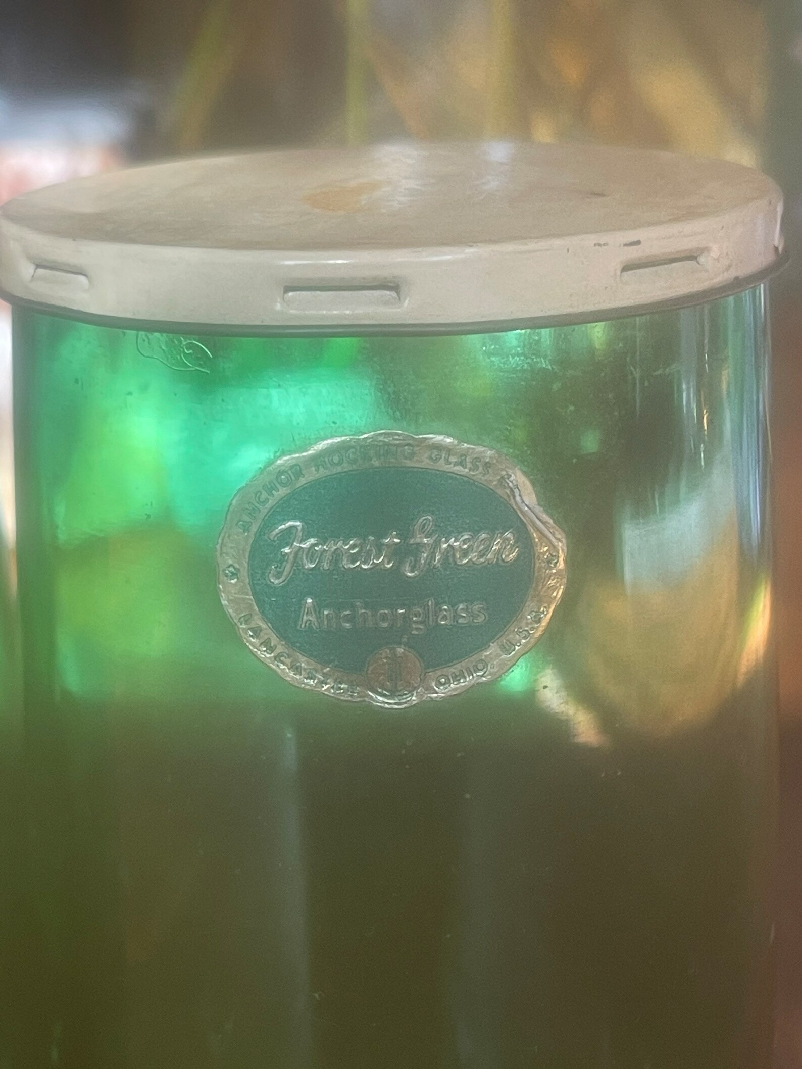 Vintage Anchor Hocking Forest Set of 2 Green Roly Poly Round - Etsy