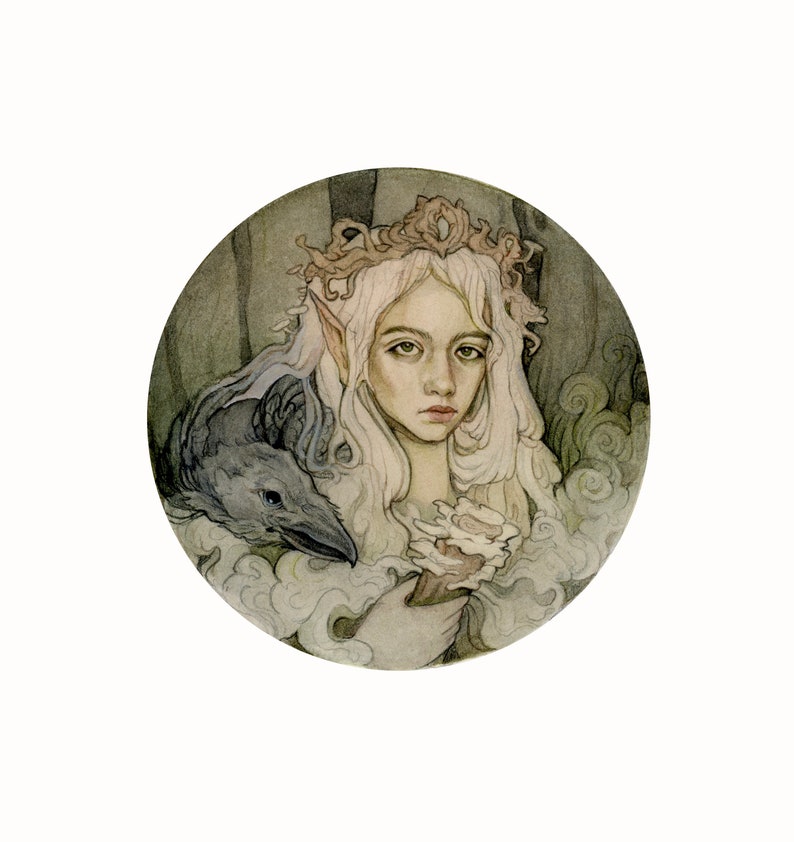 Woodland Fae Princess Print Fantasy Fairytale Forest - Etsy