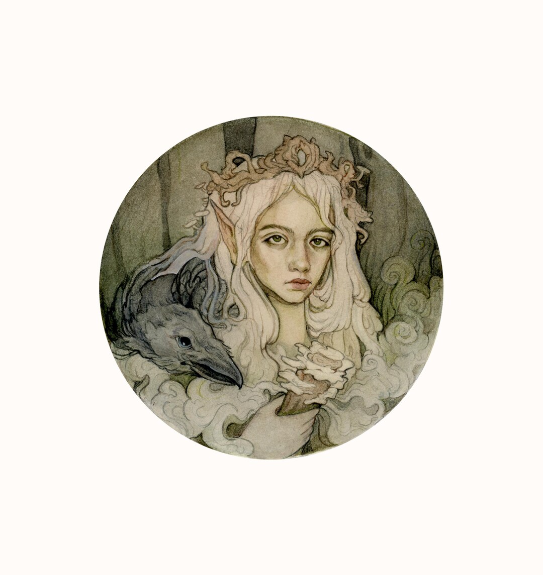 Woodland Fae Princess Print, Fantasy, Fairytale, Forest, Magical ...