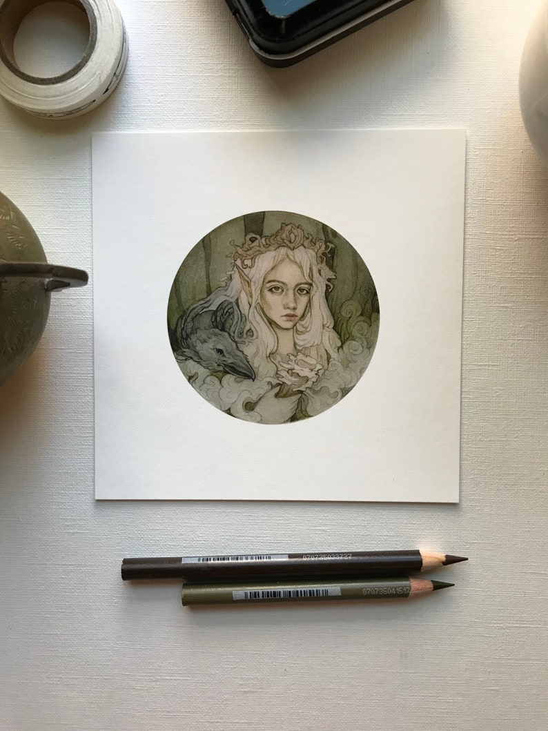 Woodland Fae Princess Print Fantasy Fairytale Forest - Etsy