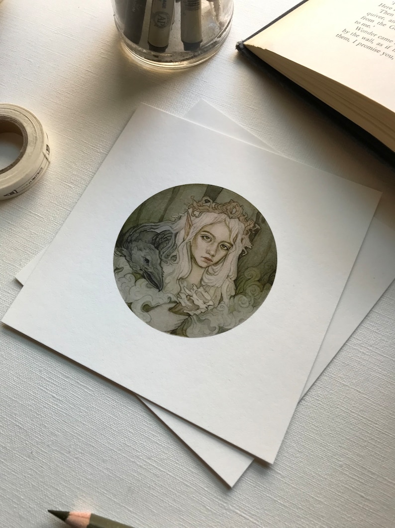 Woodland Fae Princess Print Fantasy Fairytale Forest - Etsy