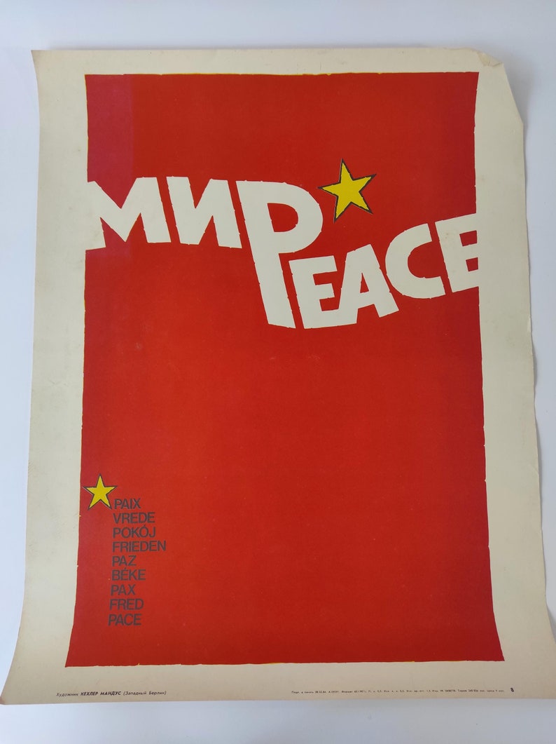 Soviet Propaganda Poster "peace" 1984 - Etsy