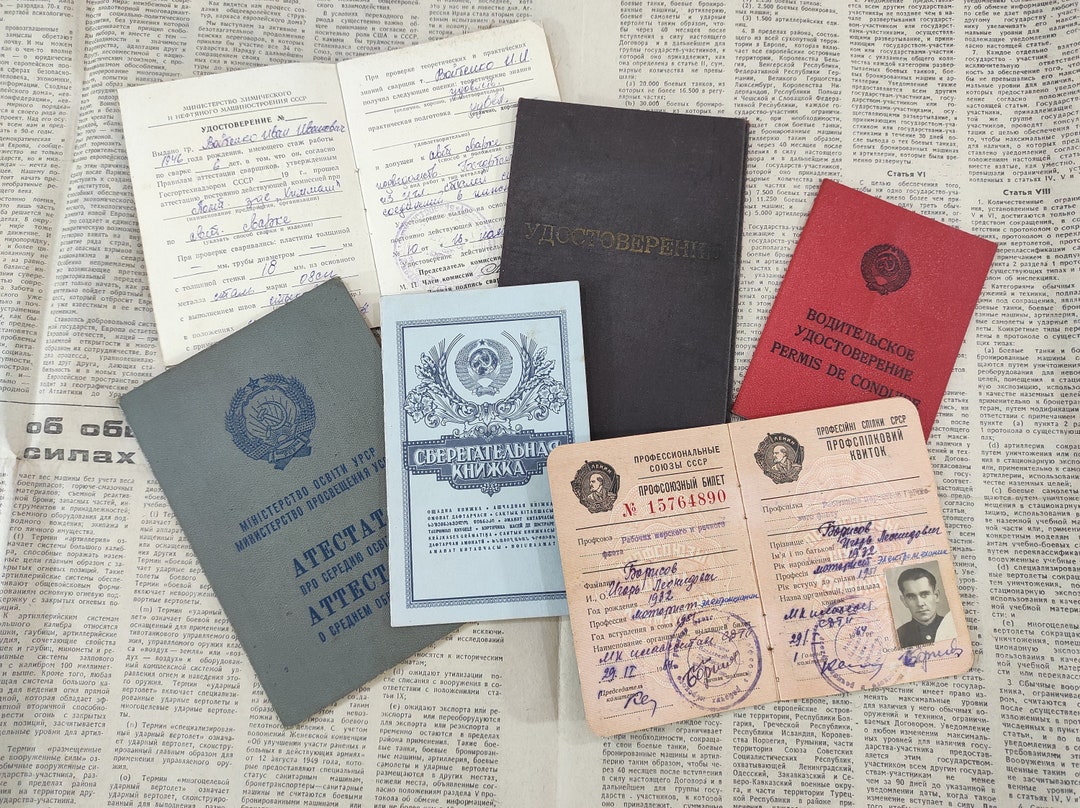 6 Soviet Documents - Etsy